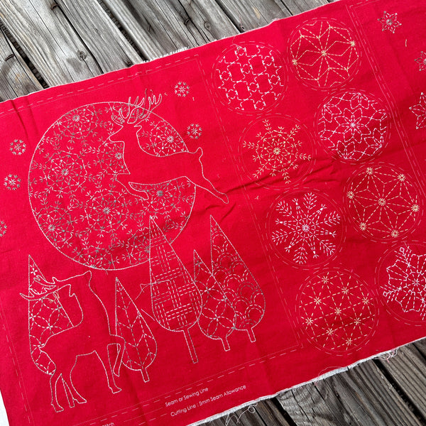 ‘Christmas Sashiko’ Stitchery Panel – The Quilters Angel